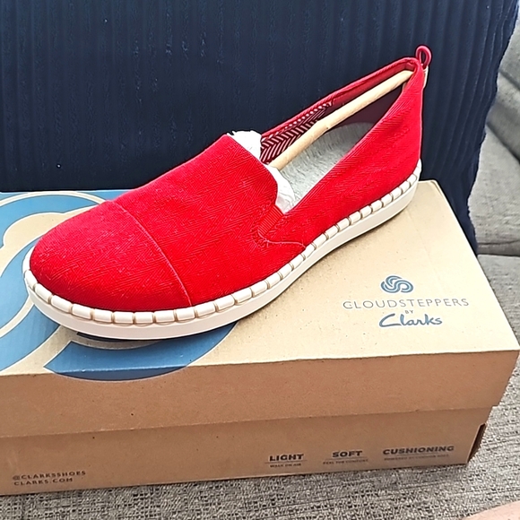 Cloudsteppers by Clarks | Shoes | Cloudsteppers By Clarks Red Loafer ...